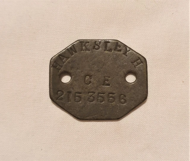 ORIGINAL WW2 BRITISH Army Royal Engineers Identity Disc H. Hawskley £6. ...