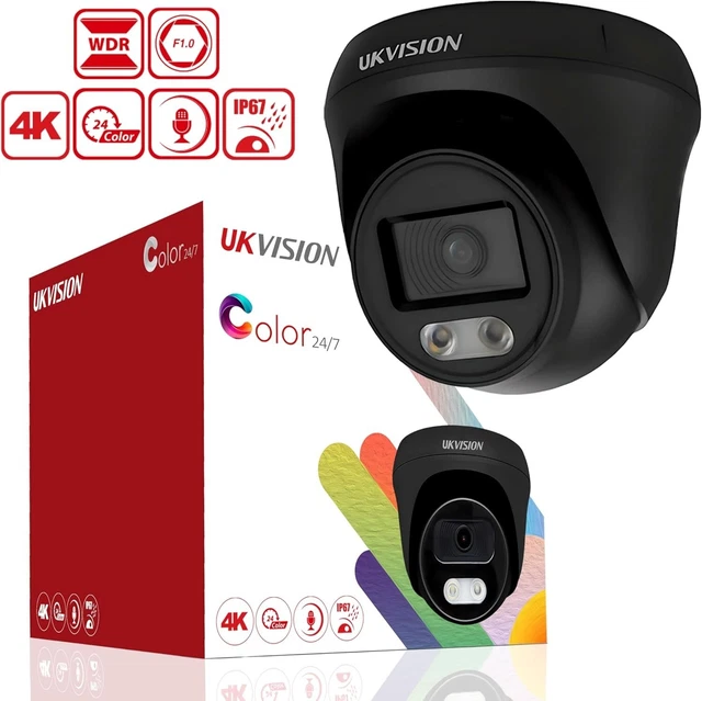 HIKVISION COMPATIBLE 4K 8MP CCTV Camera Turret TVI 25M COLORVU AT NIGHT ...