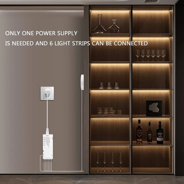 6-IN-1 CABINET LIGHT COB LED Strip Lights Dimmable Touch Control 6.6ft ...