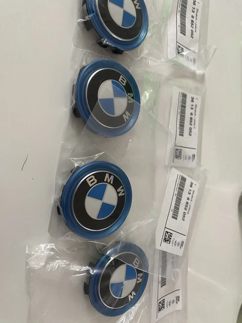 4 X BMW i e wheel centre caps 36136852052 Genuine i3 i8 530e 740e F45 ...