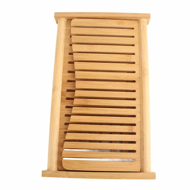 BAMBOO FOLDABLE BREAD Slicing Guide Loaf Cutting Guide Slicing Maker ...