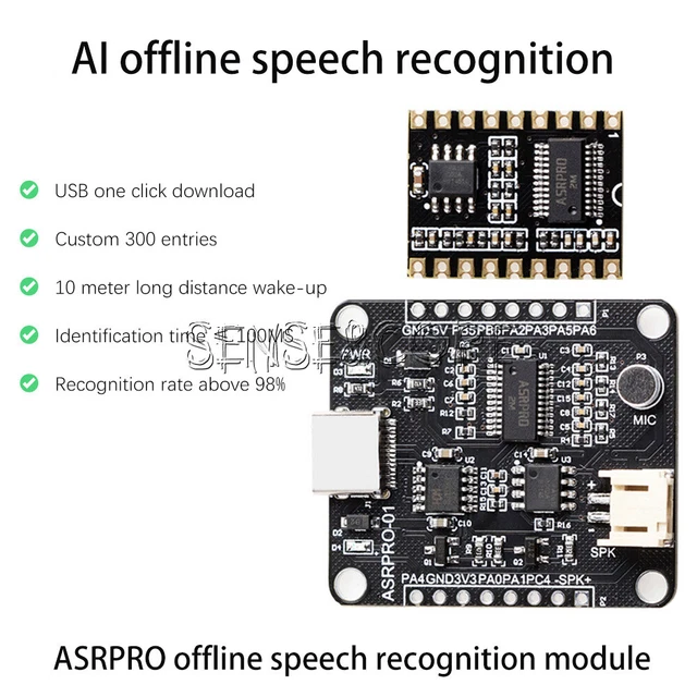 ASRPRO MODULO DI riconoscimento vocale intelligente ASR PRO scheda di sviluppo scheda principale ...