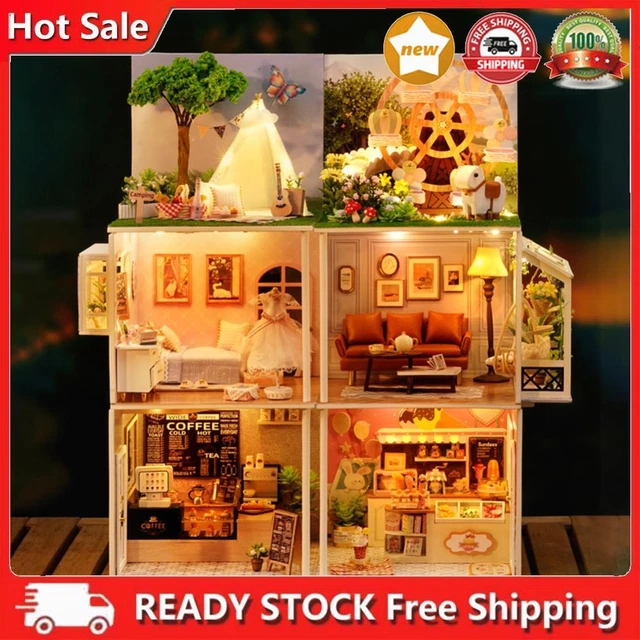 DIY WOODEN BUILDING Model Toy Handmade Miniature Building Kit for ...