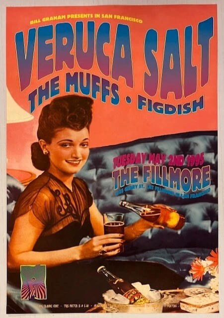 VERUCA SALT THE MUFFS FIGDISH 1995 US CONCERT AFFICHE Fillmore San ...