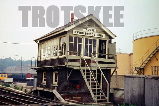 35MM SLIDE BR British Railways Scene Trowse Swing Bridge Jct Signal Box ...