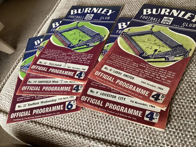 BURNLEY FC HOME programmes x 5 (1964-66) £1.99 - PicClick UK