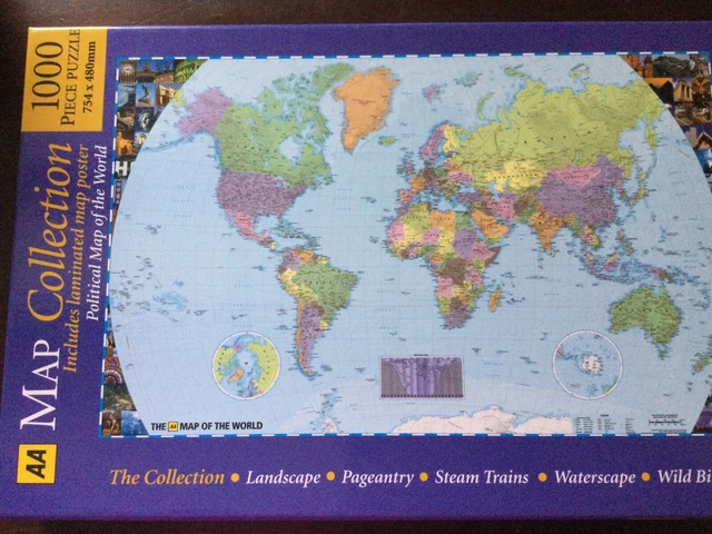 AA POLITICAL MAP of the World 1000 piece jigsaw puzzle with laminated ...