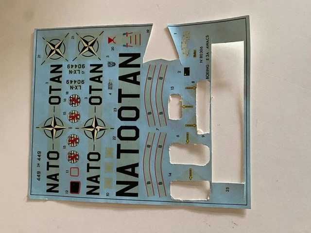 BOEING E-3A AWACS - Part Decal Sheet - Incomplete £2.00 - PicClick UK