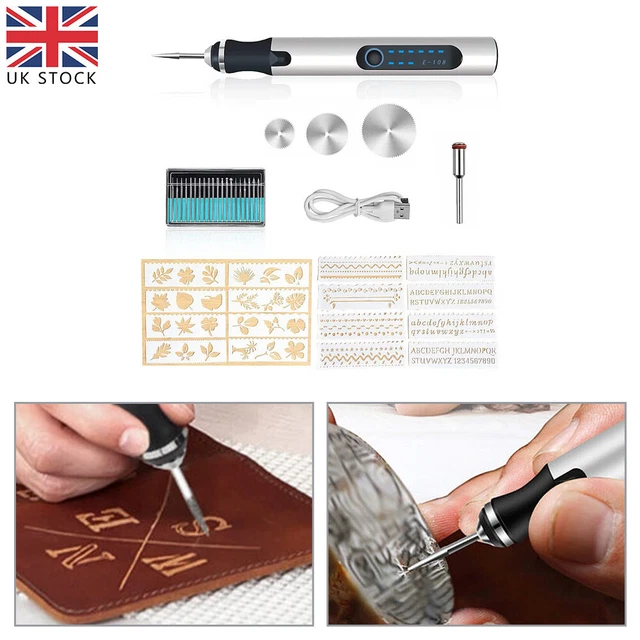 CORDLESS ELECTRIC ENGRAVING Pen Etching Craft Tool Machine For Glass ...
