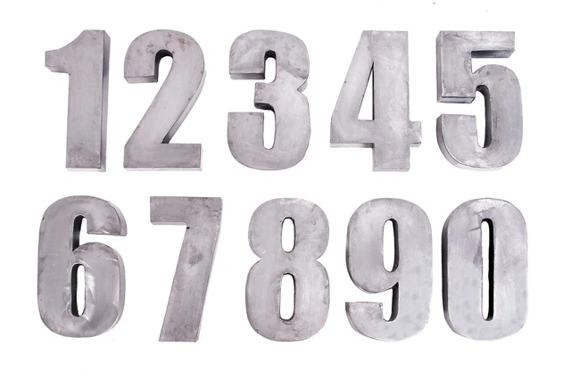 GIANT HOUSE NUMBERS Fabricated Steel Numbers Signs Digits - 7 inch in ...
