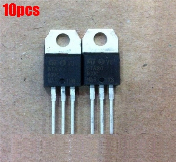 10PCS TRIAC BTA20 BTA20-600 BTA20-600C 20A 20000MA 600V Sensitive TO-220 Ic N vx EUR 4,75 ...