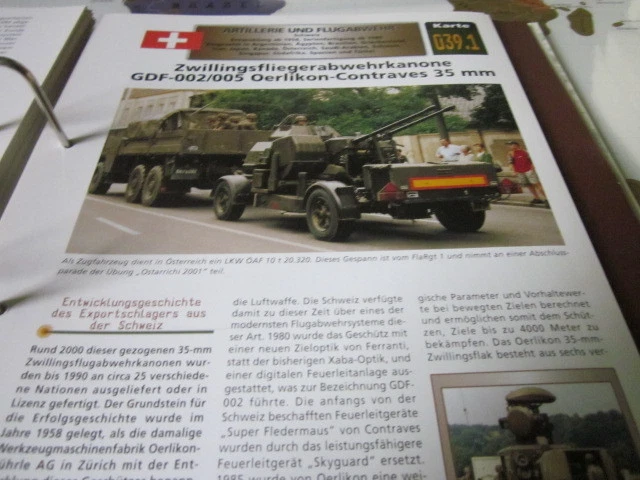 ARCHIV MILITÄRFAHRZEUGE ARTILLERIE Schweiz 39.1 GDF 002/005 Oerlikon ...