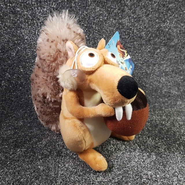 SCRAT SQUIRREL WITH Acorn Ice Age 4 Soft Plush Teddy Toy Window Sucker ...