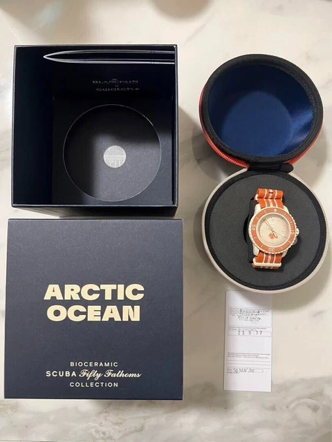 SWATCH X BIOCERAMIC Scuba Fifty Fathoms Collezione Arctic Ocean SO35N100 Nuovo EUR 449,64 ...