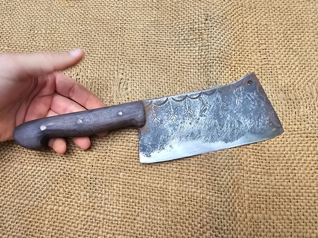 ANTICA MANTELLO CHOPPER Per Carne Decorata Strumento Macellaio Coltello ...