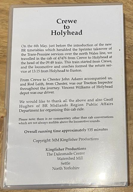 RAILSCENE CAB RIDE No 13 Crewe to Holyhead VHS PAL Trains $16.00 ...