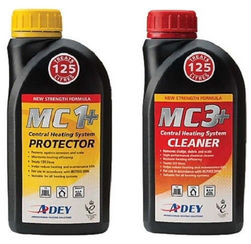 PROTECTEUR DE SYSTÈME de chauffage central ADEY MC1+ et nettoyant MC3 ...