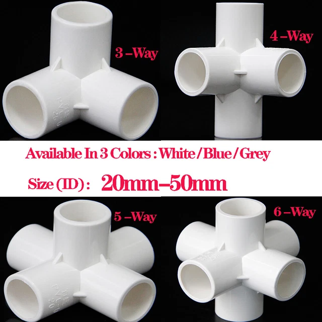 PVC 3/4/5/6-WAY EQUAL Path Elbow Connector Pipe Fitting 20/25/32/40 ...