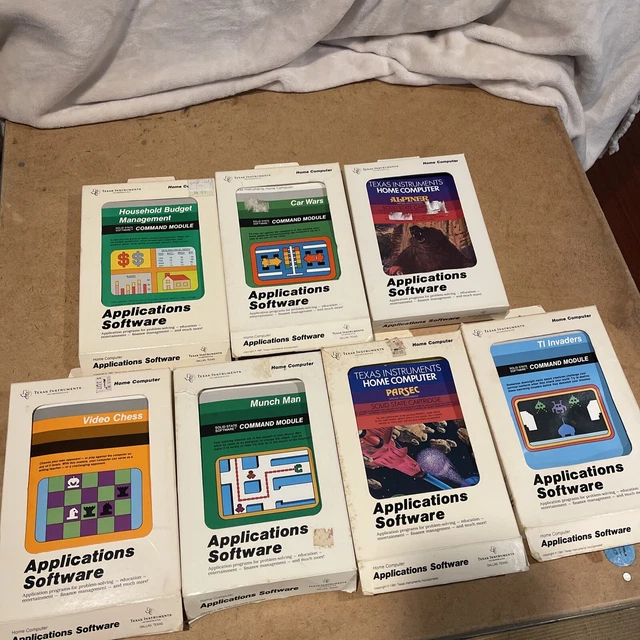 TEXAS INSTRUMENTS TI-99/4A Lot of 7 Cartridges with manuals $23.51 ...