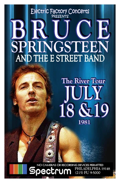 BRUCE SPRINGSTEEN 1981 Concert TOUR Poster SPECTRUM PHILADELPHIA PA GIG BRUCE SPRINGSTEEN 1981 Concert TOUR Poster SPECTRUM PHILADELPHIA PA GIG