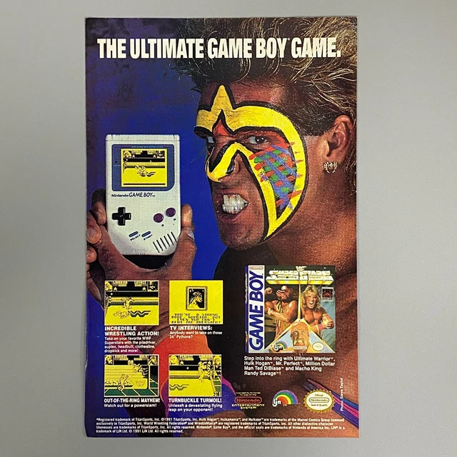 NINTENDO GAME BOY Wwf Super Stars Hulk Hogan 1991 Vintage Retro Advert ...