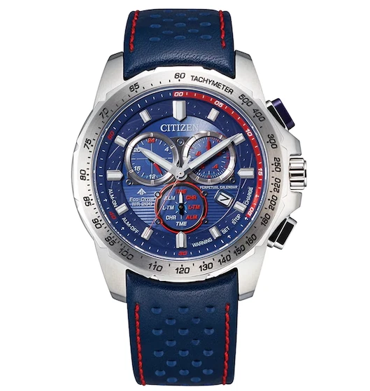 CITIZEN ECO-DRIVE PROMASTER MX Blue Leather Strap Men’s Watch BL5571 ...
