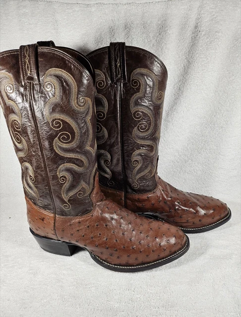 NICE! TONY LAMA Full Quill Ostrich Cowboy Boots Western Style 0413 Mens ...