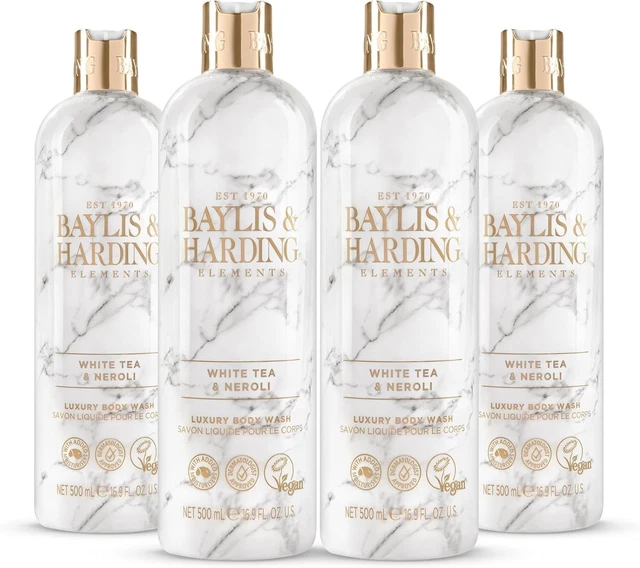 BAYLIS & HARDING Elements White Tea & Neroli Luxury Body Wash, 500 ml ...