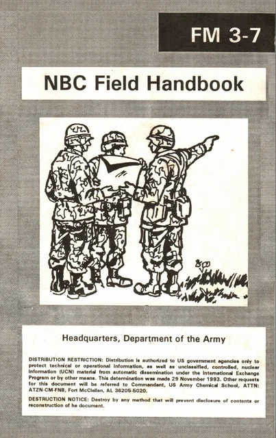208 PAGE 1994 FM 3-7 NBC FIELD BOOK Nuclear Biological Chemical on Data ...