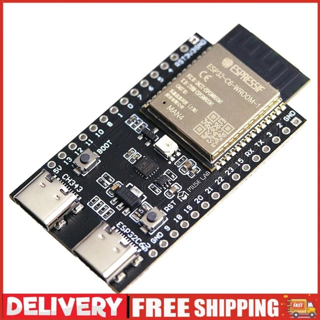 ESP32-C6 MINIMUM SYSTEM Board RISC-V ESP32-C6-WROOM-1 Core Board 512KB ...