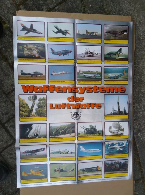 ORIGINAL POSTER BUNDESWEHR Bund BW Waffensysteme der Luftwaffe von März ...
