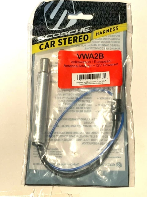 VOLKSWAGEN/EUROPEAN ANTENNA ADAPTER +12V Powered - Scosche $16.99 ...