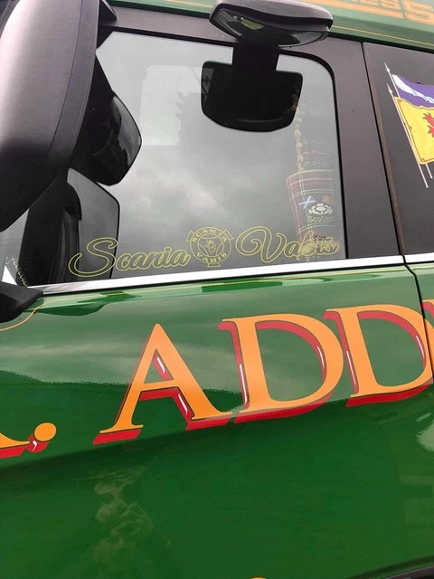 SCANIA VABIS WINDOW decals x 2. Scania truck cab window stickers. ANY ...