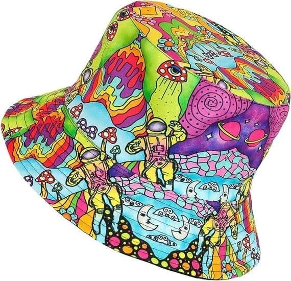 ADULT 1960S PSYCHEDELIC Bucket Hat Retro Fancy Dress £11.99 - PicClick UK