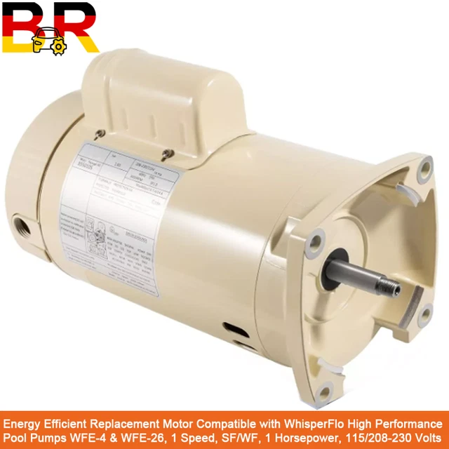 355010S POOL PUMP Motor 1HP for Pentair WhisperFlo WFE-4/26 SuperFlo SF ...