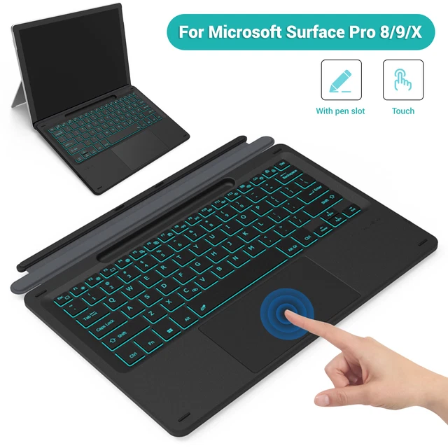 BACKLIT WIRELESS TOUCHPAD Keyboard For Microsoft Surface Pro 8/9 5G 13 ...