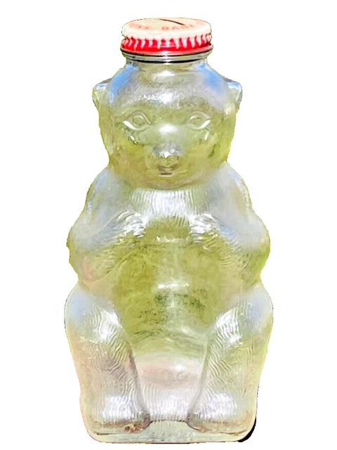 VINTAGE GLASS BEAR Piggy Bank Snow Crest Beverages Salem Mass ...
