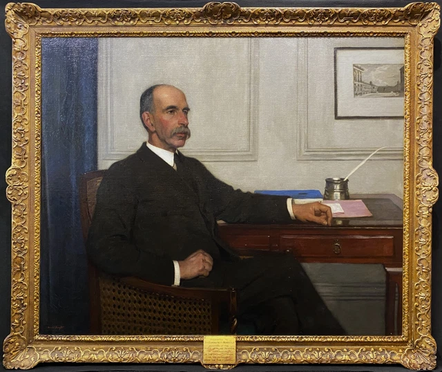 HAROLD KNIGHT RA (1874-1961) Fine V.Large Oil Portrait of Sir Edmund ...