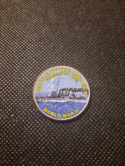 BATTLE OF THE Java Sea World War II Colorized Clad Kennedy Half Dollar ...