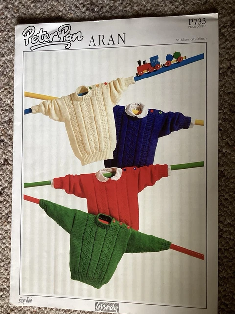 VINTAGE PETER PAN Knitting Pattern Leaflet P733 Children’s Sweaters $2. ...