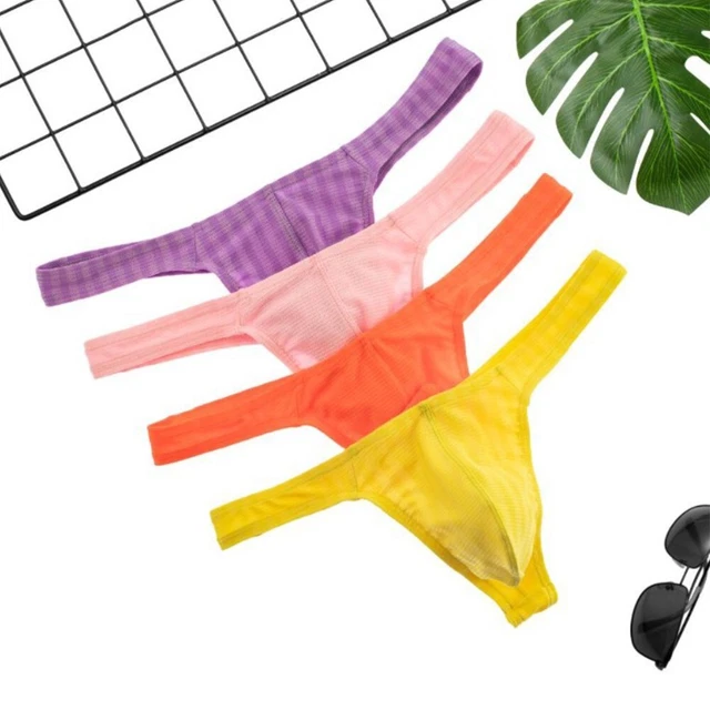 SOUS-V TEMENTS STRING SEXY pour hommes poche solide taille basse slips ...