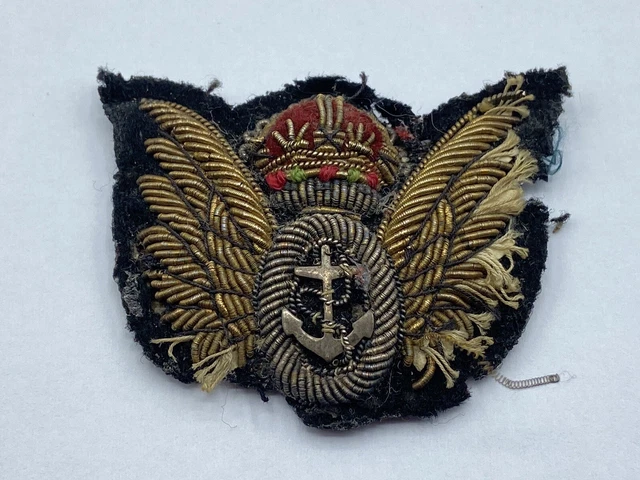 WW2 PERIOD ROYAL Navy Fleet Air Arm Observer Embroidered Bullion Badge ...