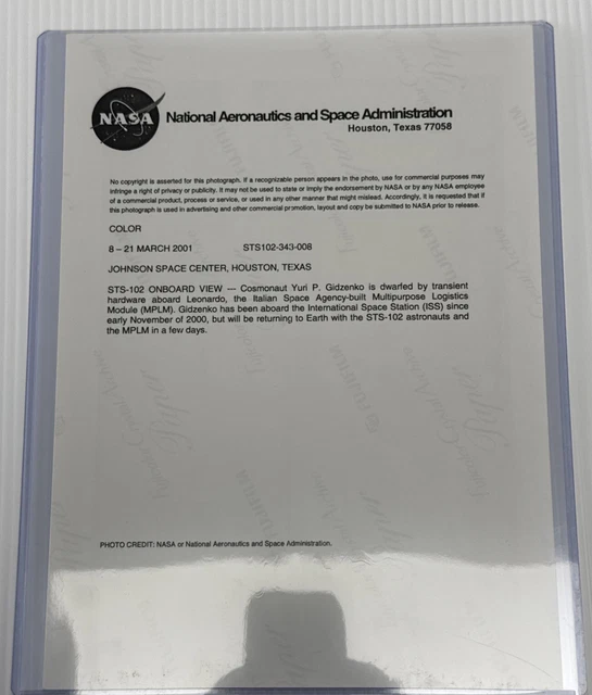 NASA STS 102 Cosmonaut Yuri Gidzenko On ISS Red Numbered Photo $18.18 ...
