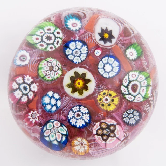 PAUL YSART PAPERWEIGHT Harland Spaced Millefiori c1975 £315.00 ...