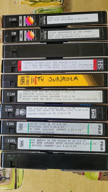 10 BLANK VHS Tapes archive archivist collection Arena Equinox JP Witkin ...