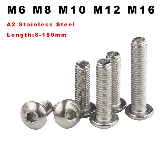 LINSENKOPFSCHRAUBEN M6 M8 M10 M12 Linsenkopf Innensechskant Edelstahl V2A EUR 1,70 - PicClick DE