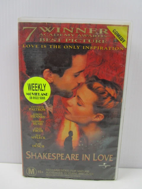 SHAKESPEARE IN LOVE, Gwyneth Paltrow, VHS Tape, Vintage Video, Movie M ...