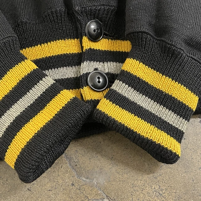 VTG 1940S ALL Wool West Point Jacket Sweater Men’s Black Knit USN US ...