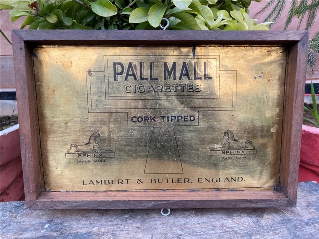 ANTIQUE OLD WOODEN Iron Pall Mall Cigarette Lambert And Butler England ...
