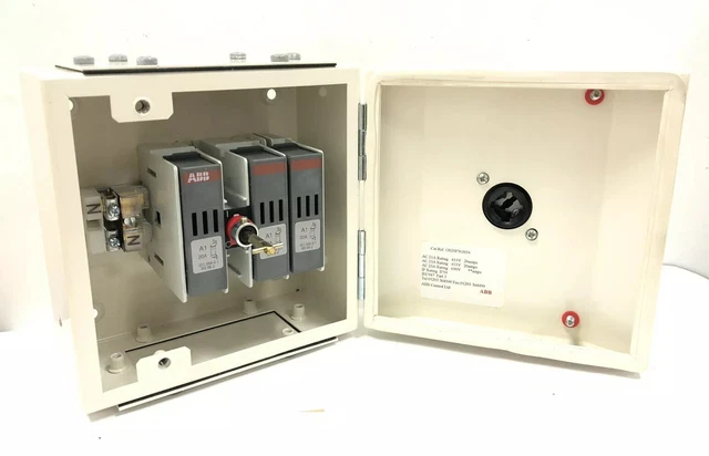 ABB 20AMP TPN Fused Switch Disconnector TP&N ON/OFF HRC Fuse Isolator ...